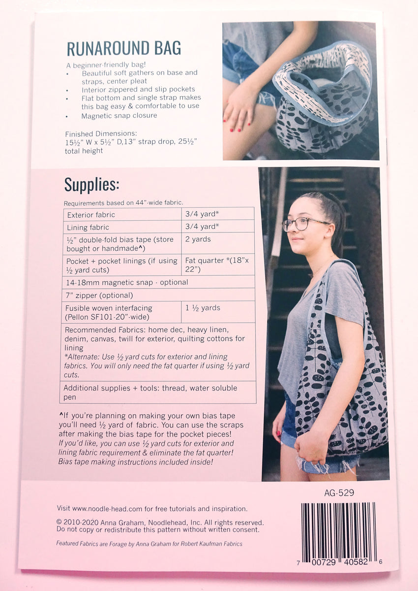 Runaround Bag - Noodlehead (Bag Pattern) Paper pattern – R.j.A.f. MAKES