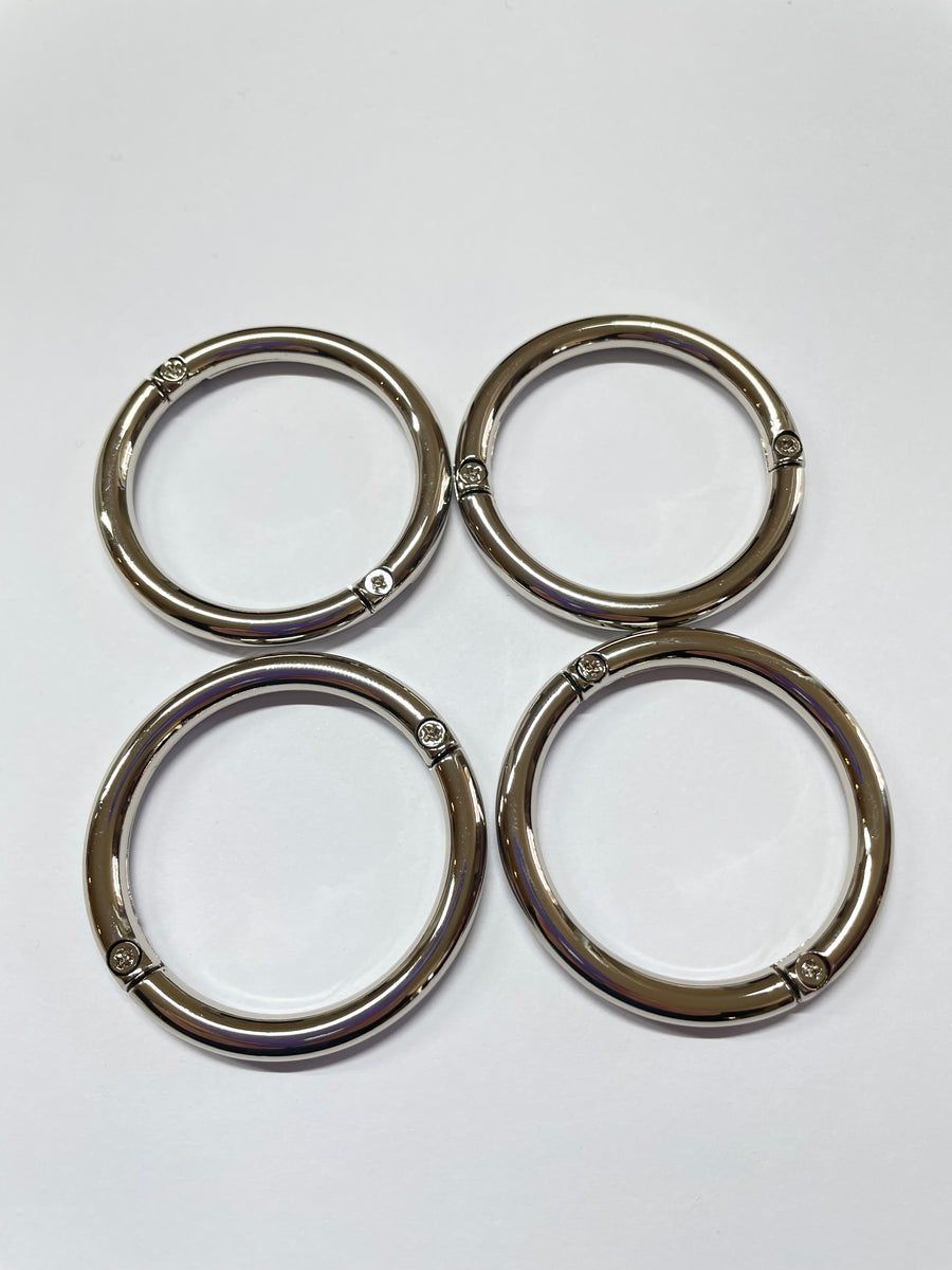 Pack of 4 Screw Close Hoops 1-3/4 wide Silver finish – R.j.A.f. MAKES