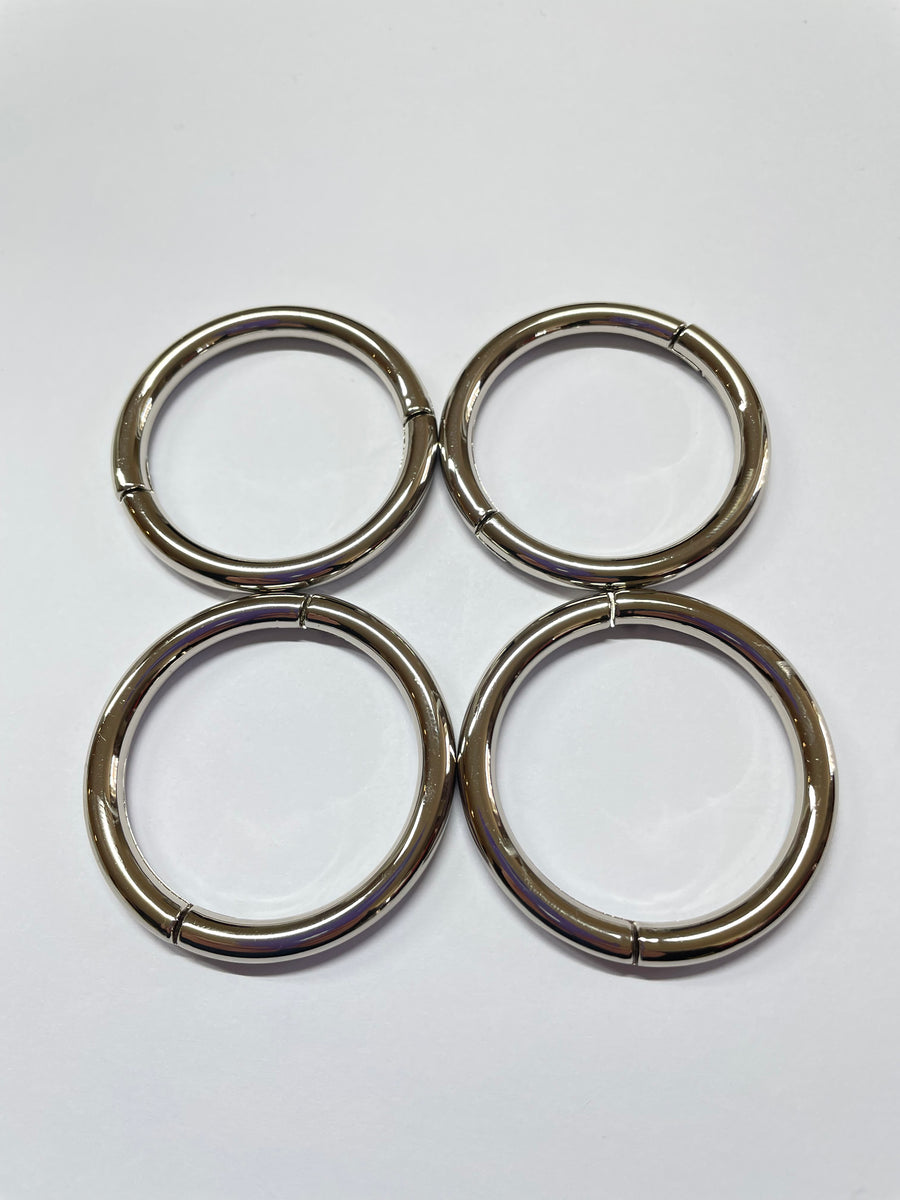 Pack of 4 Screw Close Hoops 1-3/4 wide Silver finish – R.j.A.f. MAKES