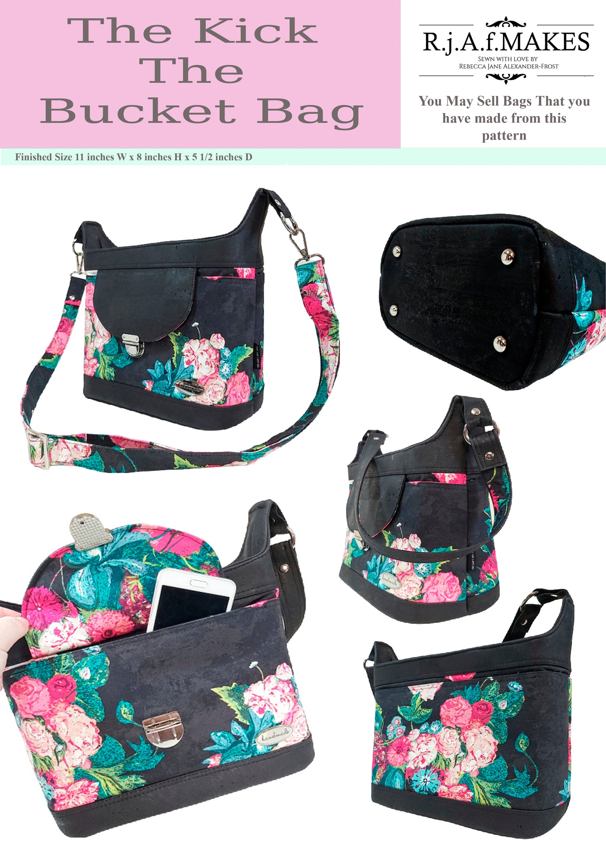 Digital Download "The Kick The Bucket Bag" Sewing Pattern – R.j.A.f. MAKES